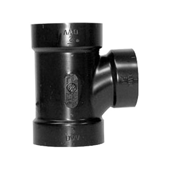 2 in. x 2 in. x 1-1/2 in. Hub ABS DWV Reducing Sanitary Tee, Black ...