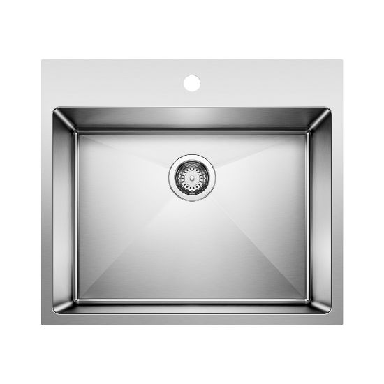 Blanco 401802 Quatrus 25 in. x 22 in. Top Mount and Undermount Satin ...