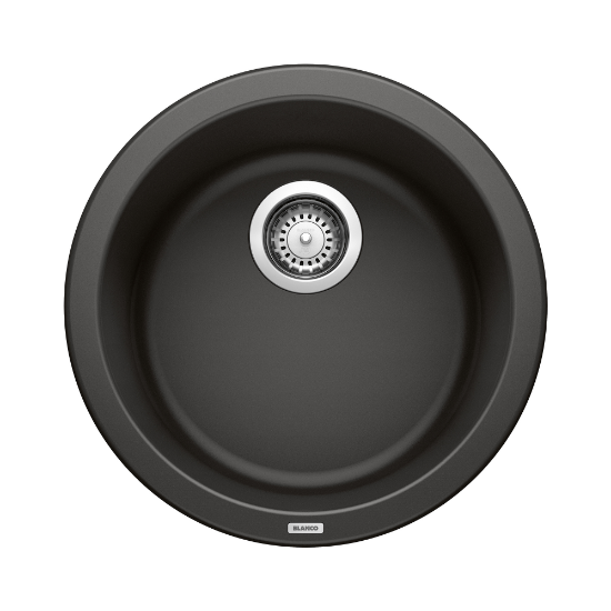 Blanco 402665 BLANCORONDO 18 in. Dual Mount Silgranit Bar Sink, Coal ...