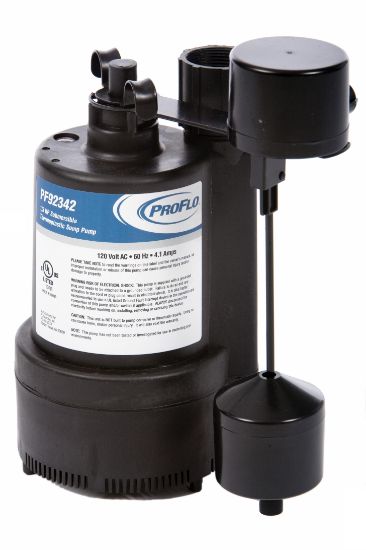 PROFLO PF92342 12V 1/3 hp Thermoplastic Electric Automatic Sump Pump ...