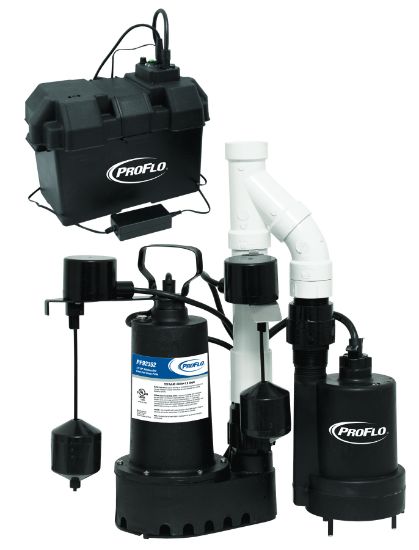 PROFLO PF92952 12V Pre-assembled Primary/Backup Sump Pump Kit 1/3 hp ...