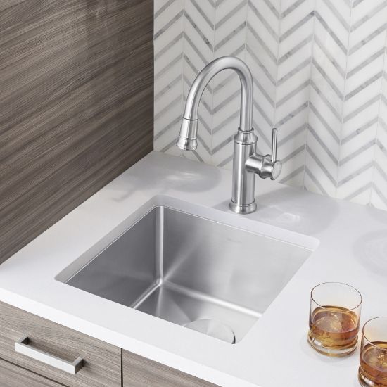 Blanco 401515 Quatrus 17 in. x 17 in. Undermount Satin Polish Bar Sink ...